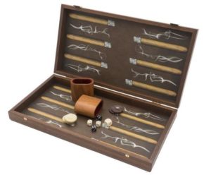 Manopoulos Robusto Cigar Backgammon set - Deluxe Backgammon